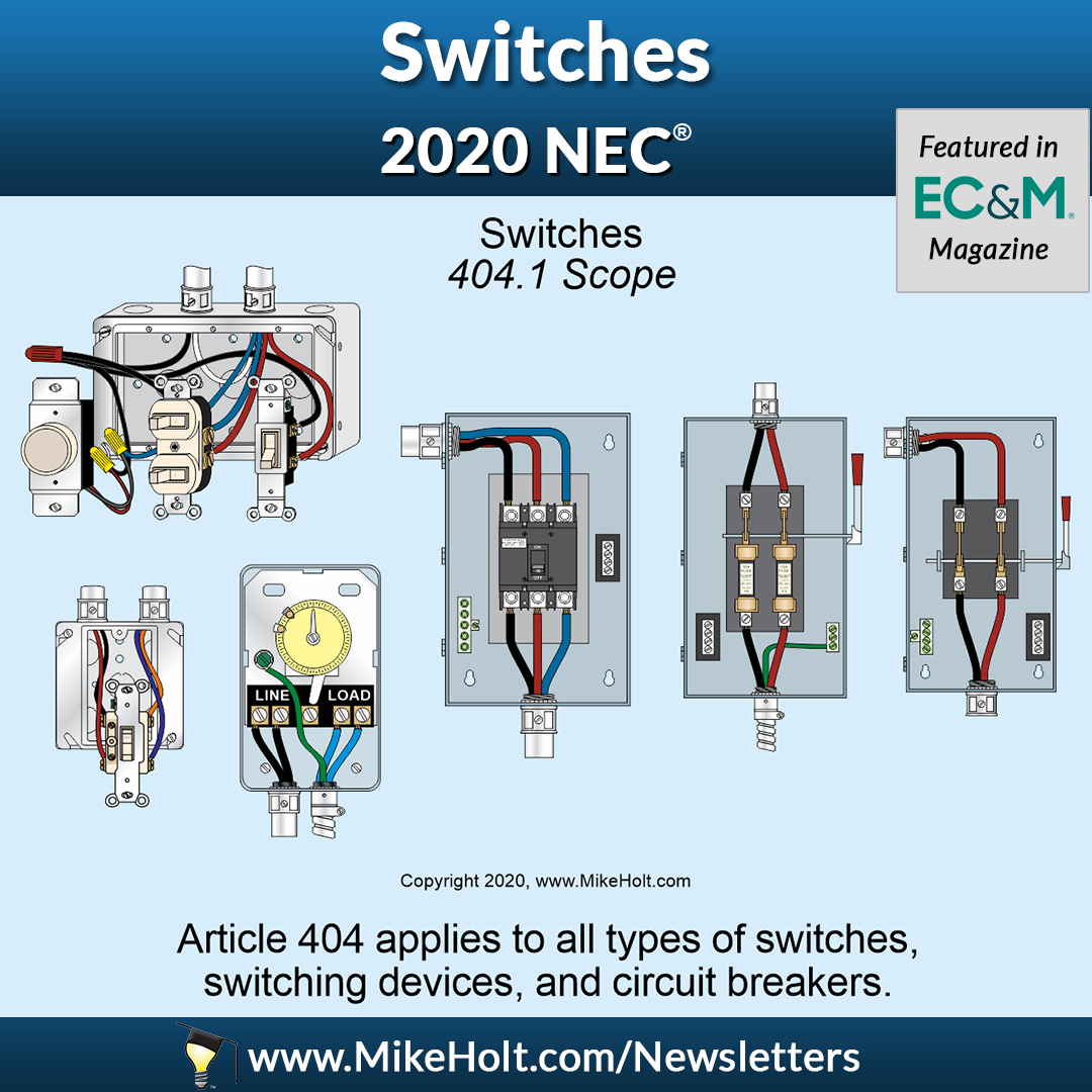 Switches, based on the 2020 NEC