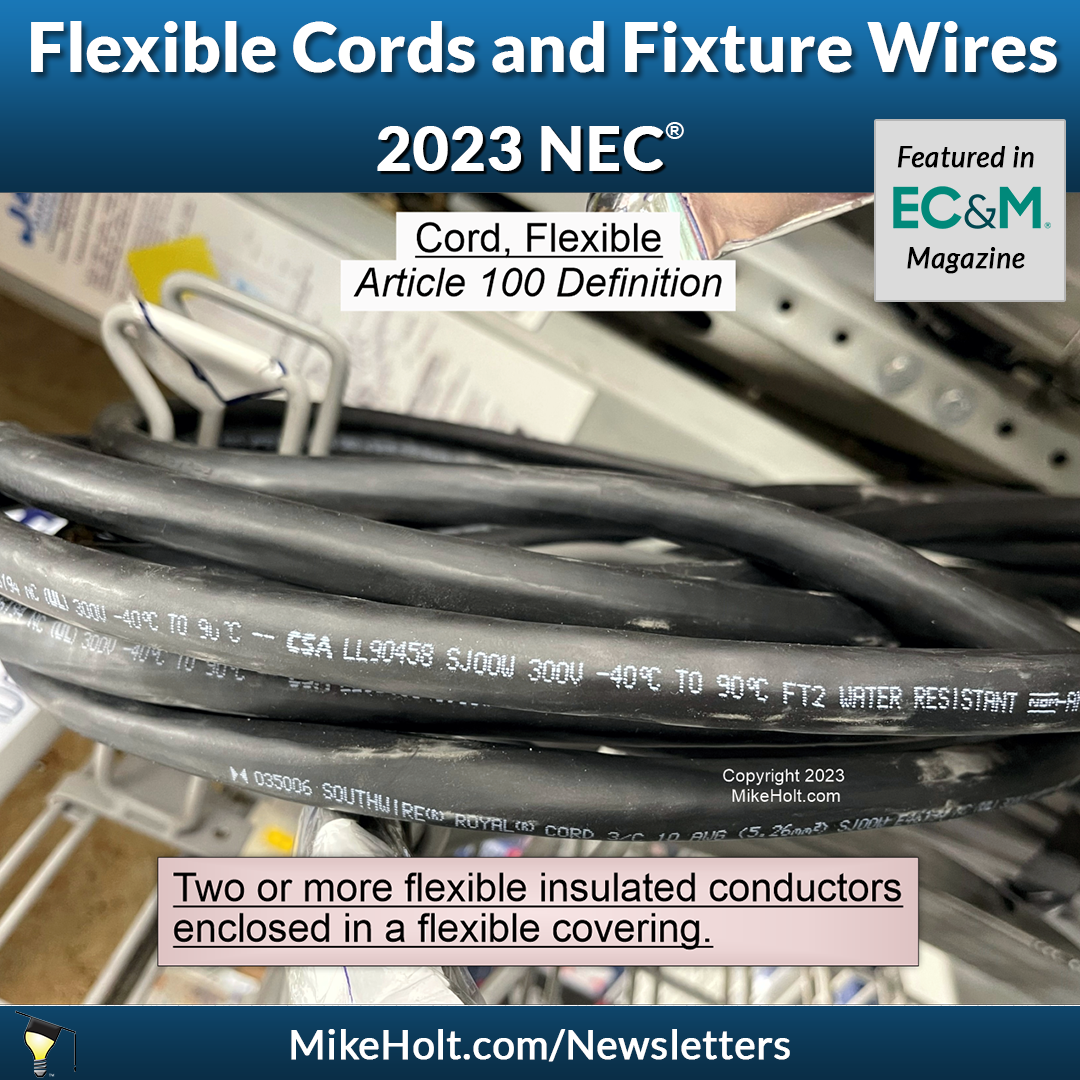 Flexible Cords and Fixture Wires, based on the 2023 NEC