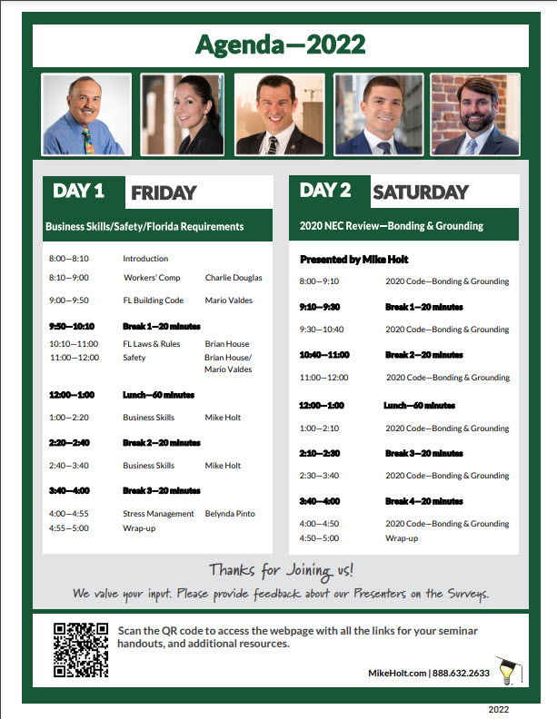 Mike Holt Seminar Handouts